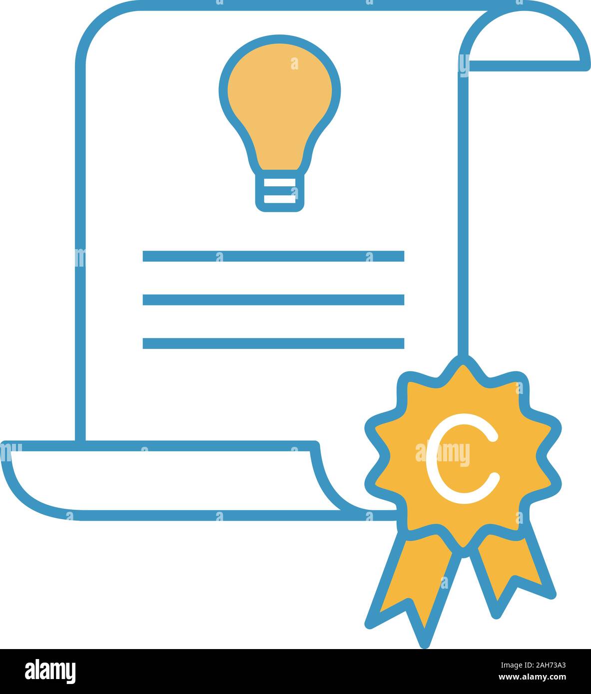 Intellectual property and copyright color icon. Idea patent. Invention ...