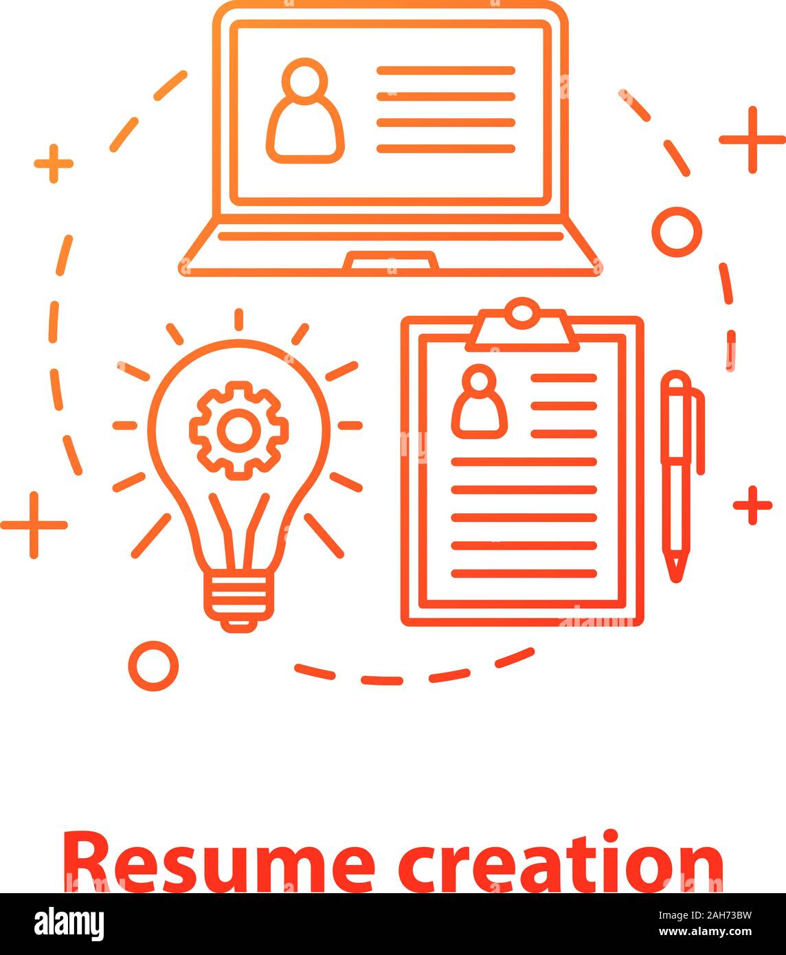 Resume creation concept icon. Personal information idea thin line ...