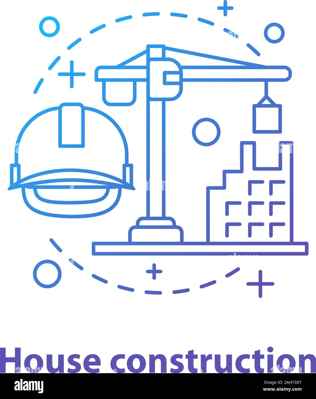 House construction concept icon. Building development idea thin line ...