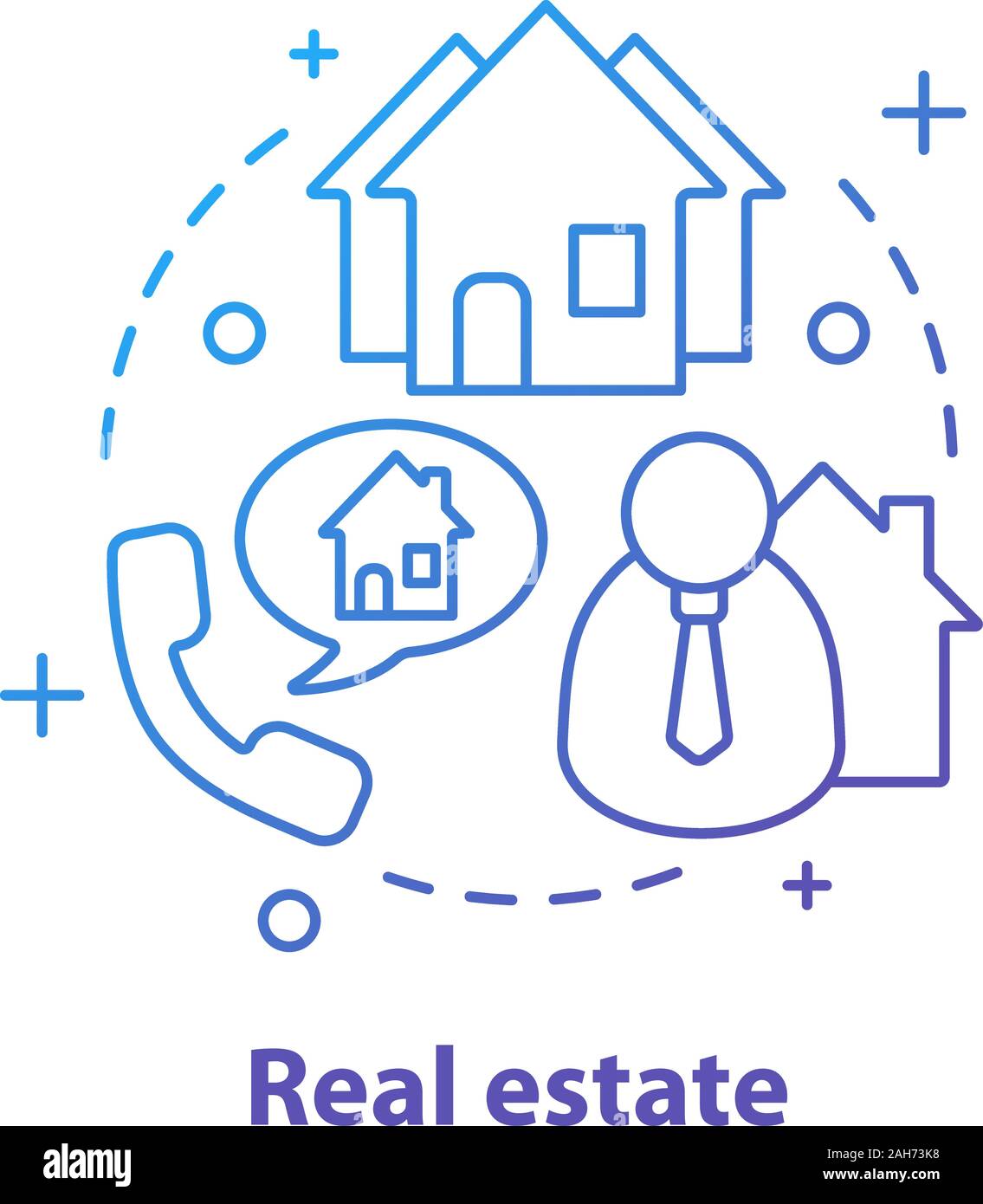 Real estate concept icon. Brokerage. Building development. Housing ...