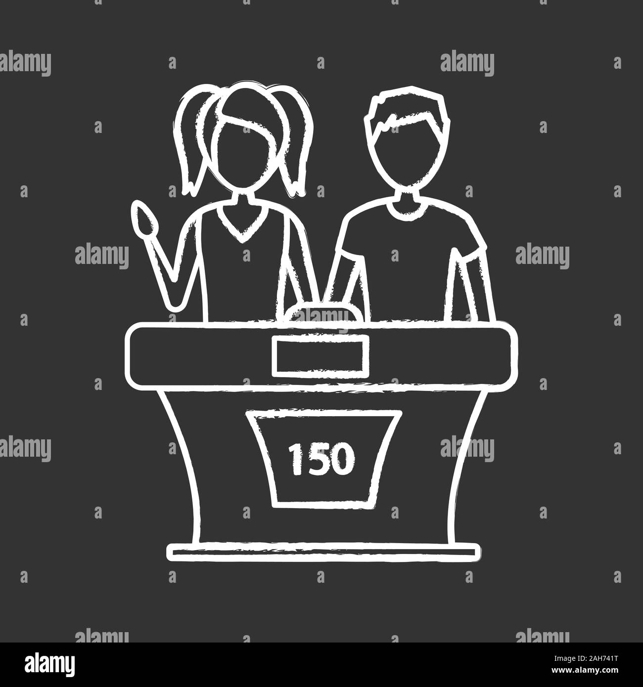 Quiz bowl chalk icon. Quizbowl. School quiz game. Intellectual game for ...