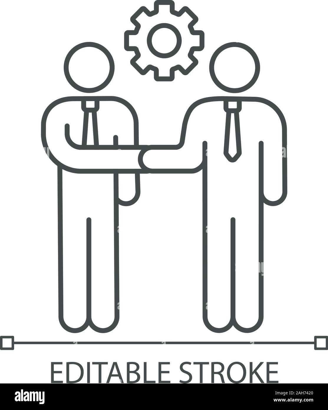 Partnership linear icon. Contacts establishment. Business deal ...