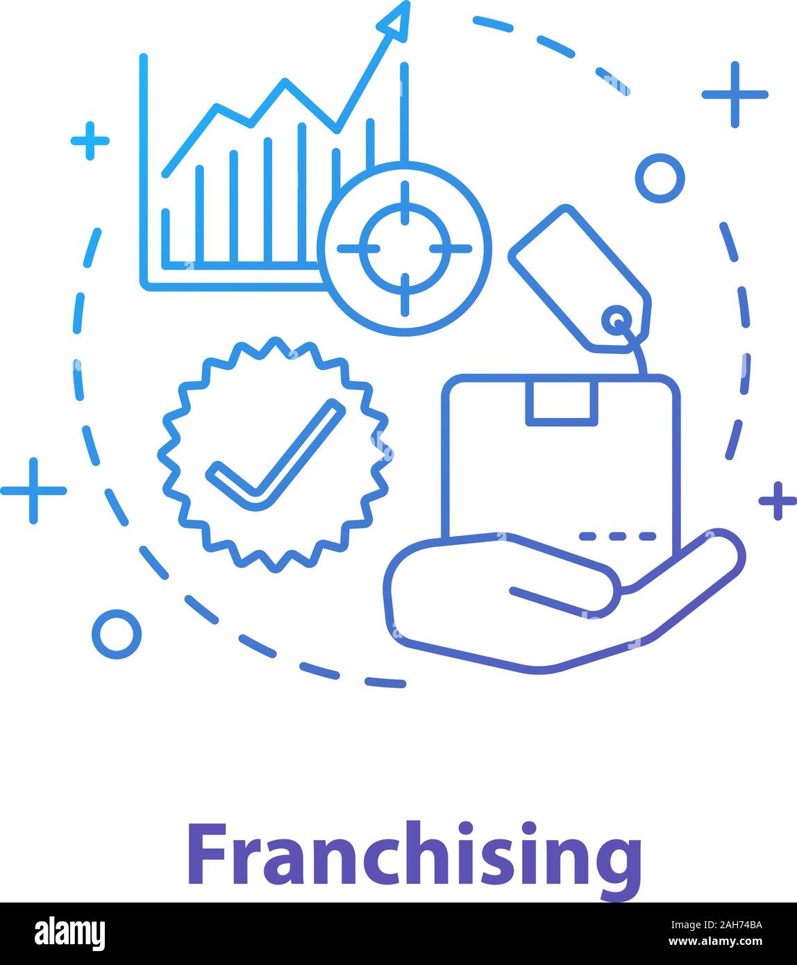 Franchising concept icon. Merchandise idea thin line illustration ...