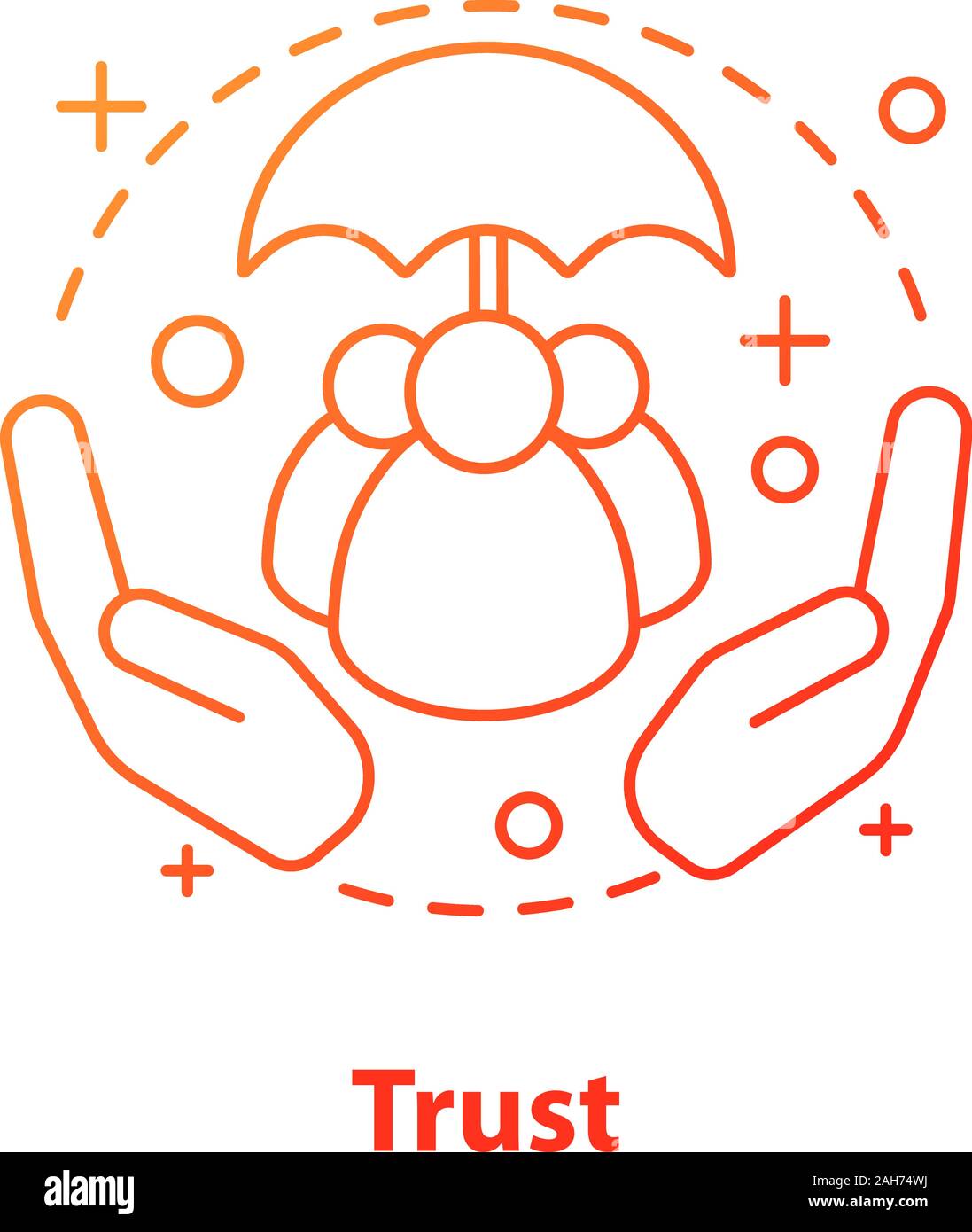 Trust concept icon. Defence, protection idea thin line illustration ...