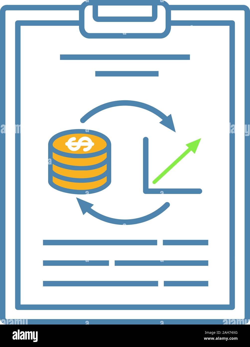 Performance audit color icon. Financial evaluation and examination ...