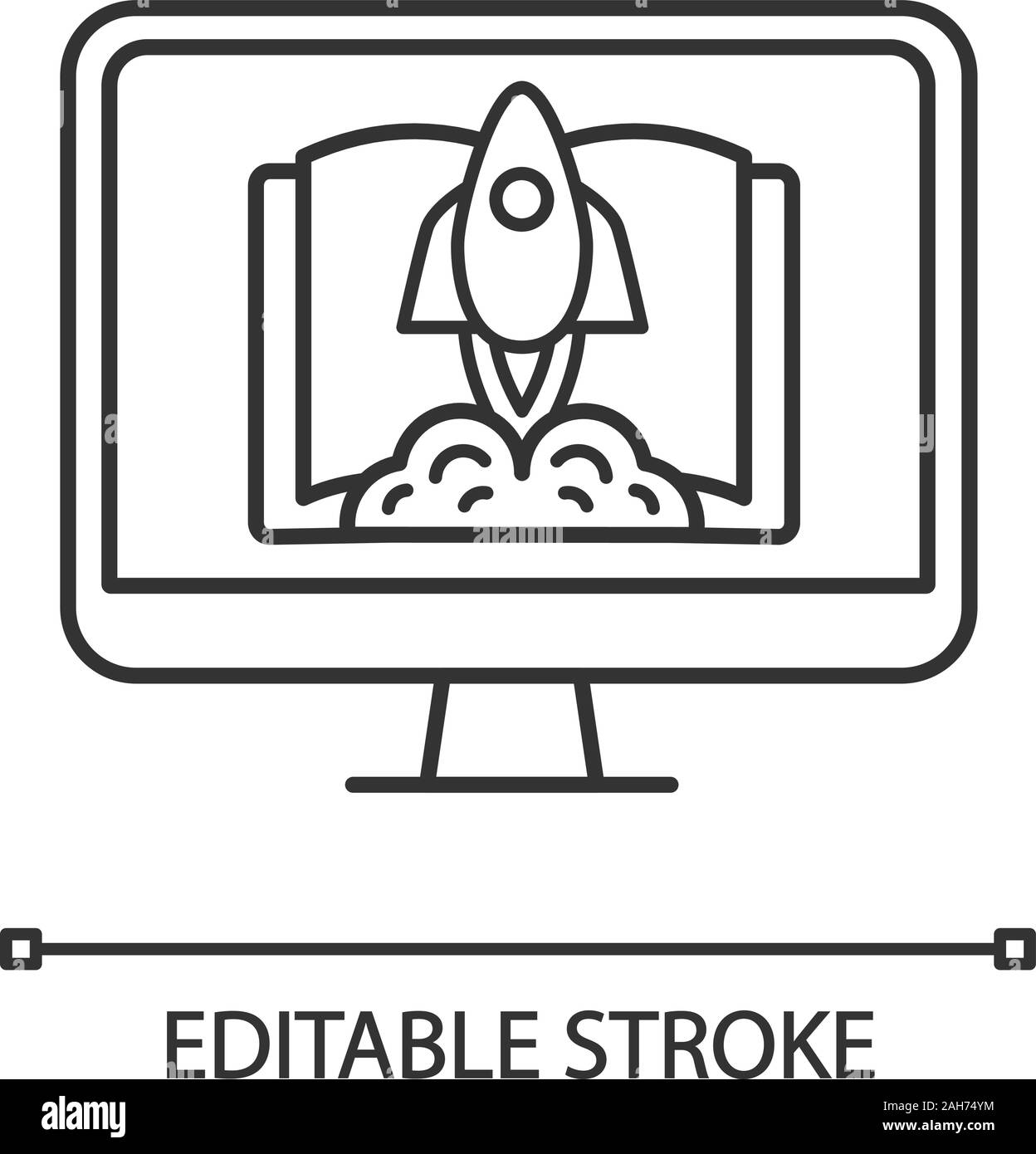 Start learning linear icon. Express course for beginners. Thin line ...