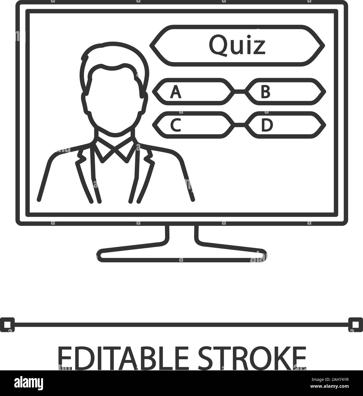 TV quiz show linear icon. Television intellectual game. Thin line ... TV quiz show linear icon. Television intellectual game. Thin line ...