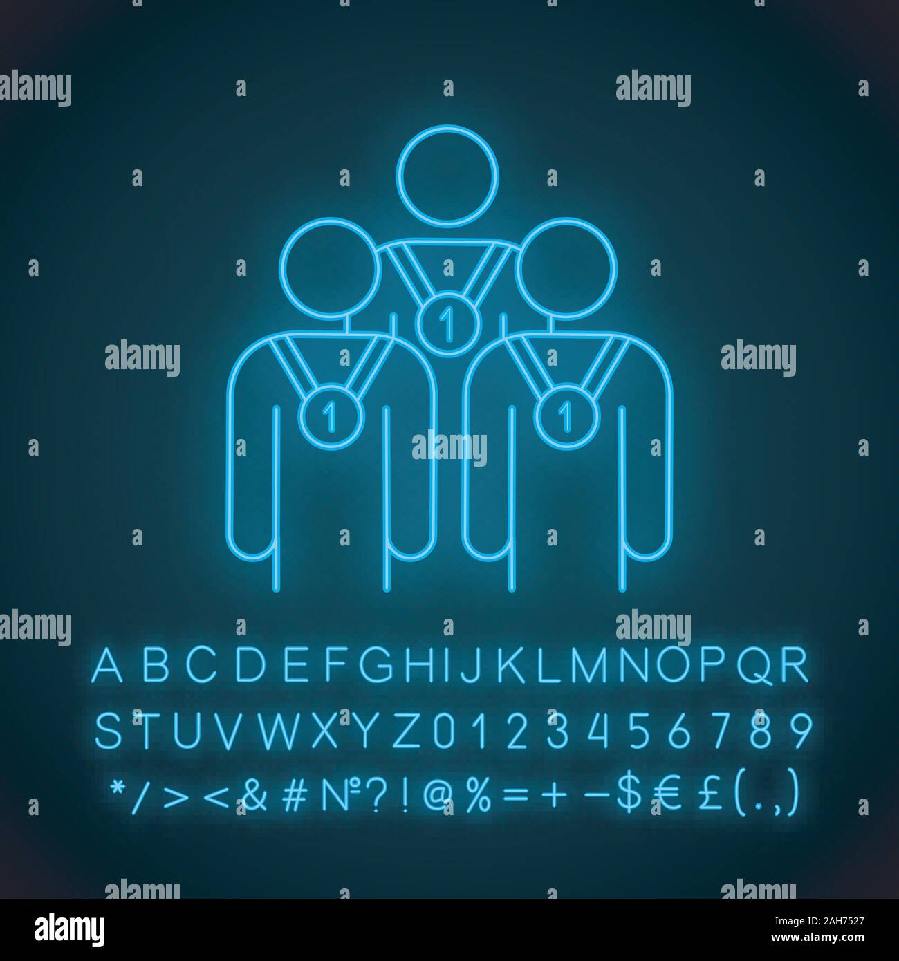 Professionalism neon light icon. Champions, winners. Achievement. First ...