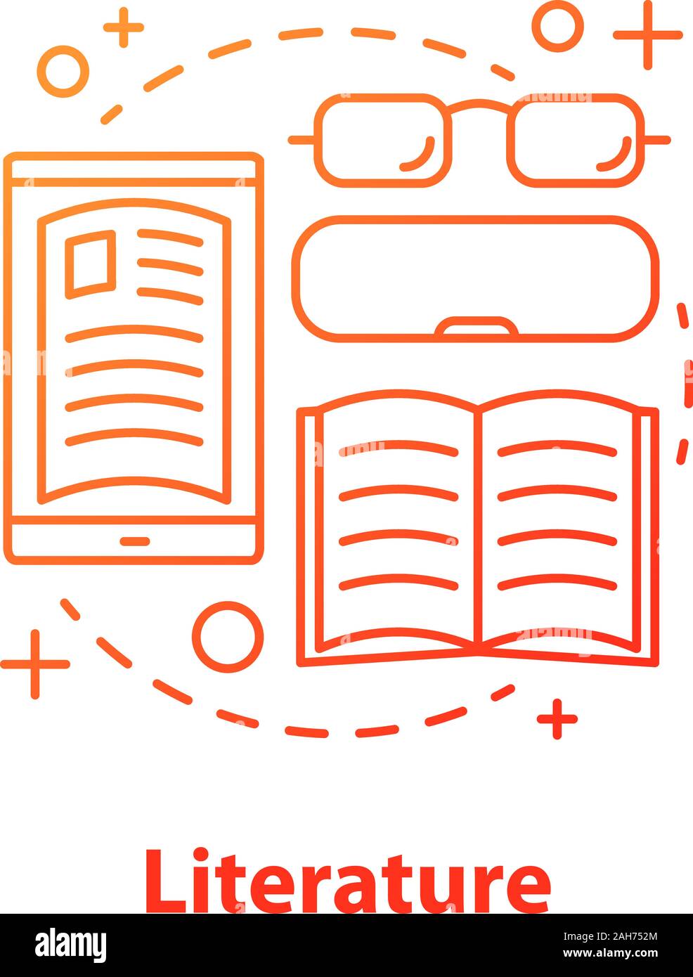 Literature concept icon. Library idea thin line illustration. Books ...