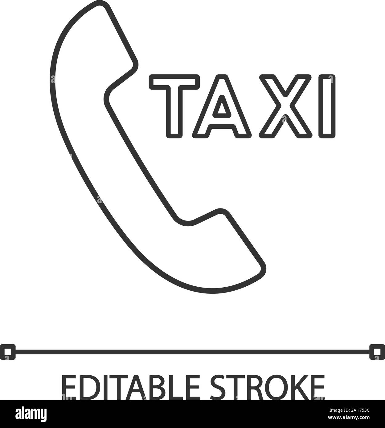 Taxi ordering callback linear icon. Call taxi. Thin line illustration ...