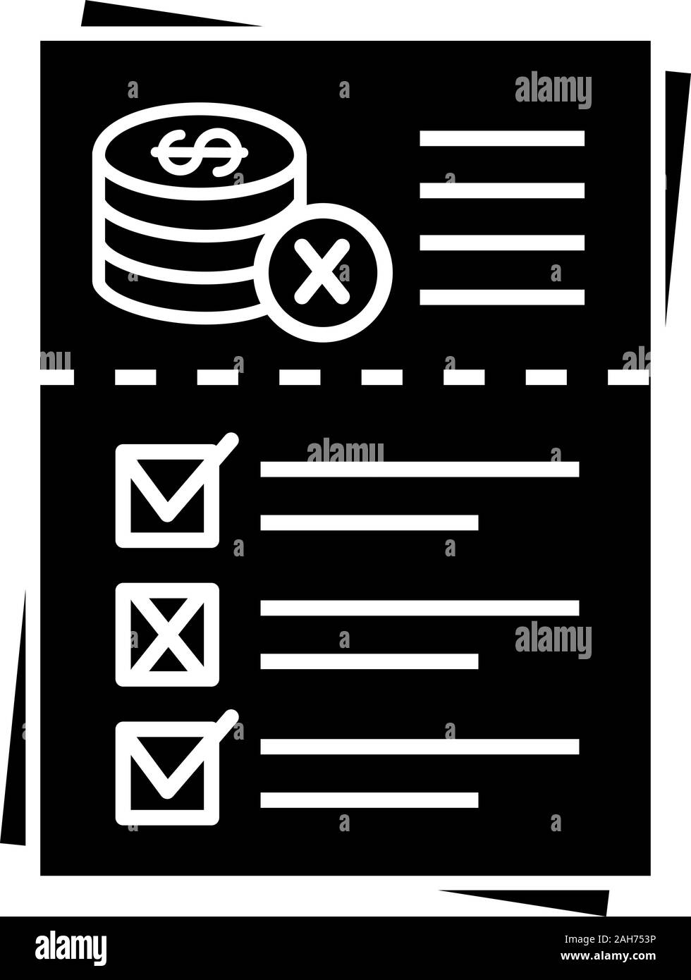 Audit risk glyph icon. Profit and loss report. Financial statement ...