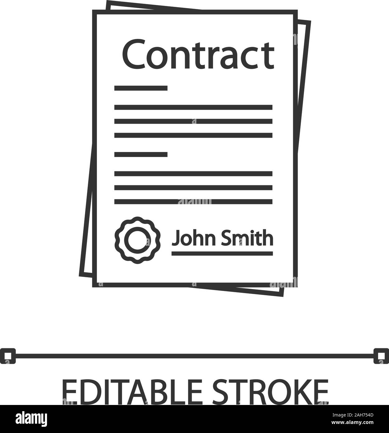 Contract auditing linear icon. Agreement. Thin line illustration ...