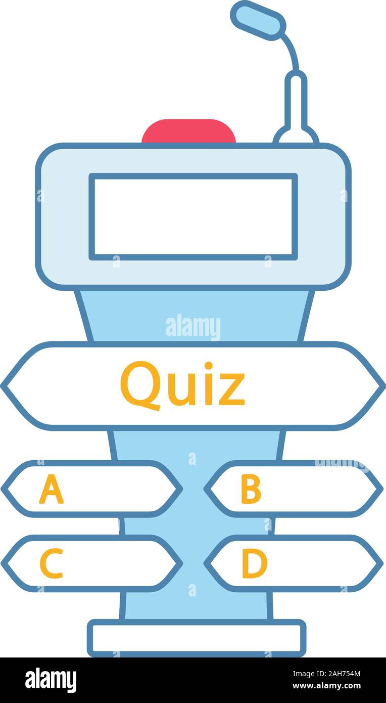 Quiz game buzzer color icon. Game show podium. Podium, tribune, stand ...