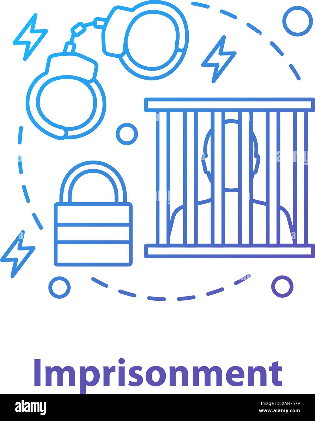 Imprisonment concept icon. Prisoner idea thin line illustration. Law ...