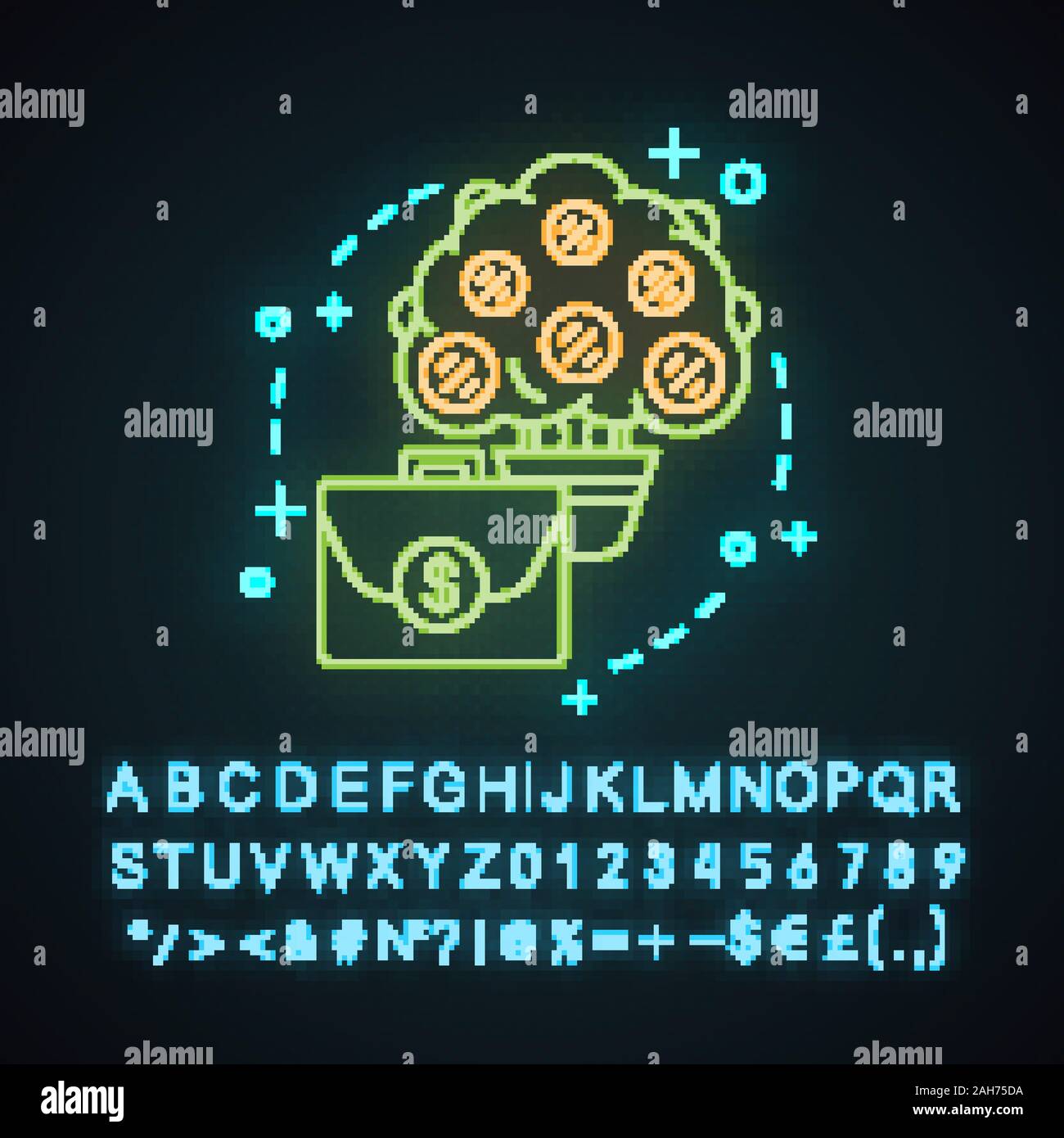 Business neon light concept icon. Investment. Banking. Earning money ... Business neon light concept icon. Investment. Banking. Earning money ...
