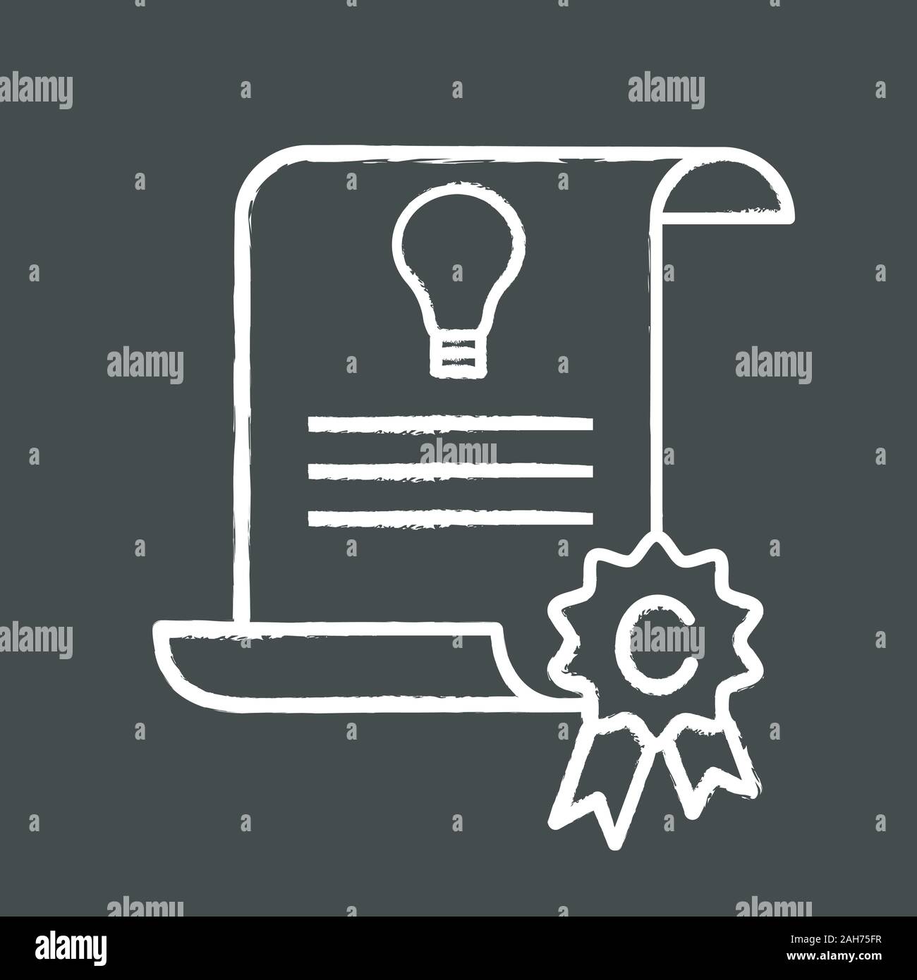 Intellectual property and copyright chalk icon. Idea patent. Invention ...