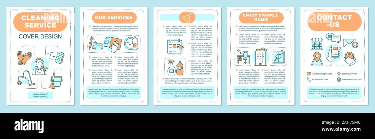Cleaning service brochure template layout. Flyer, booklet, leaflet ...