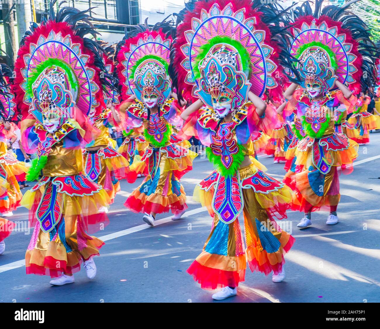 Participants in the Masskara Festival in Bacolod Philippines Stock ...