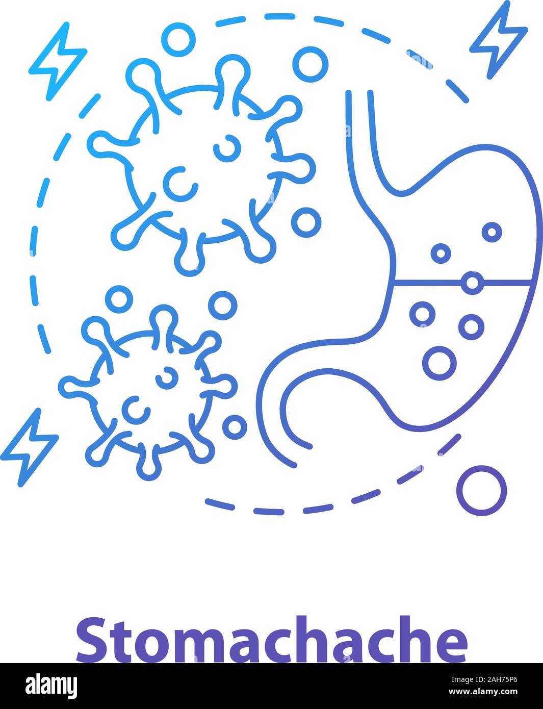 Stomachache concept icon. Indigestion idea thin line illustration ...