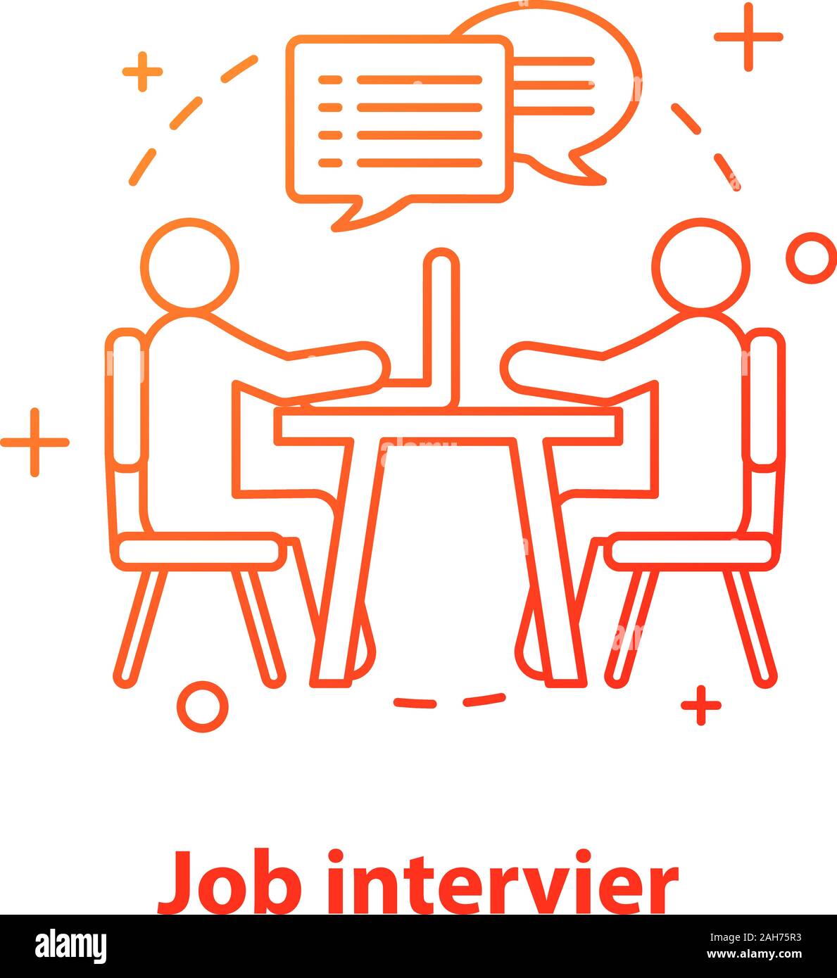 Job interview concept icon. Negotiations idea thin line illustration ...