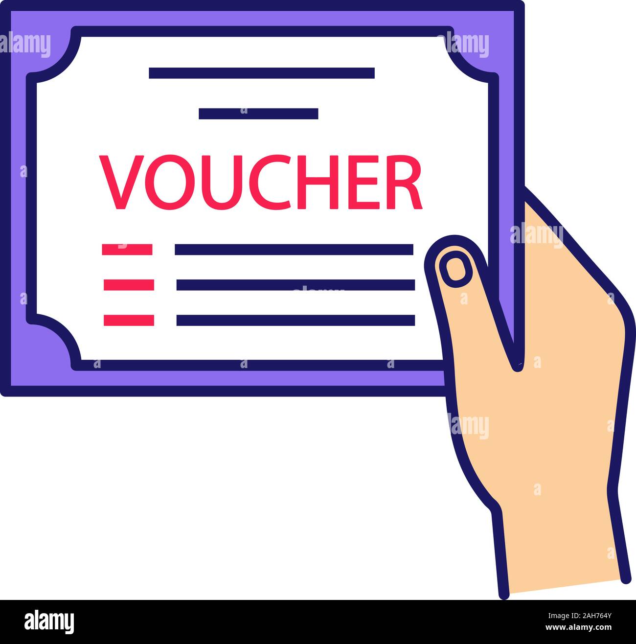 Voucher color icon. Accounting and payment document. Financial ... Voucher color icon. Accounting and payment document. Financial ...