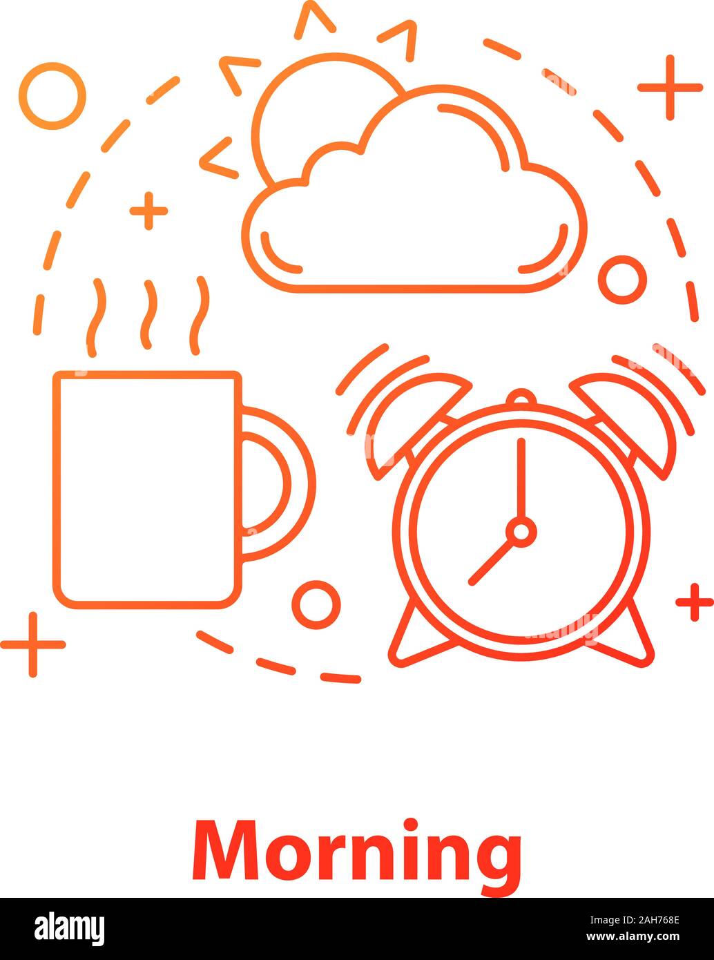 Morning concept icon. Getting up idea thin line illustration. Start of ...