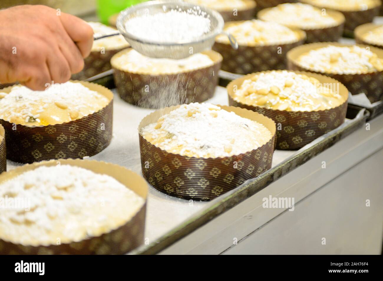 Making and baking panettone in Italy Stock Photo - Alamy