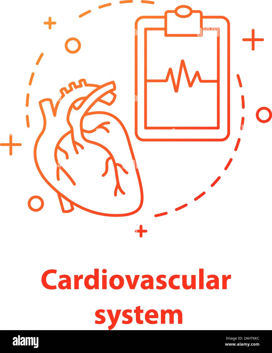Cardiovascular system concept icon. Cardiology idea thin line ...