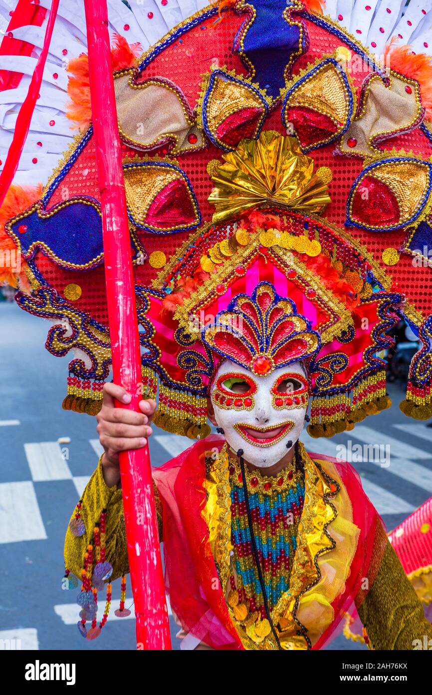 BACOLOD , PHILIPPINES - OCT 27 : Participants in the Masskara Festival ...