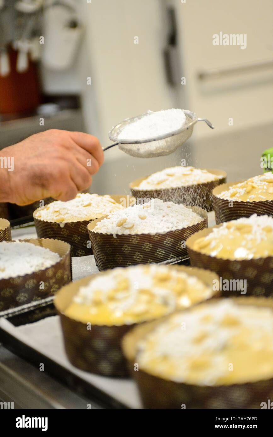 Making and baking panettone in Italy Stock Photo - Alamy