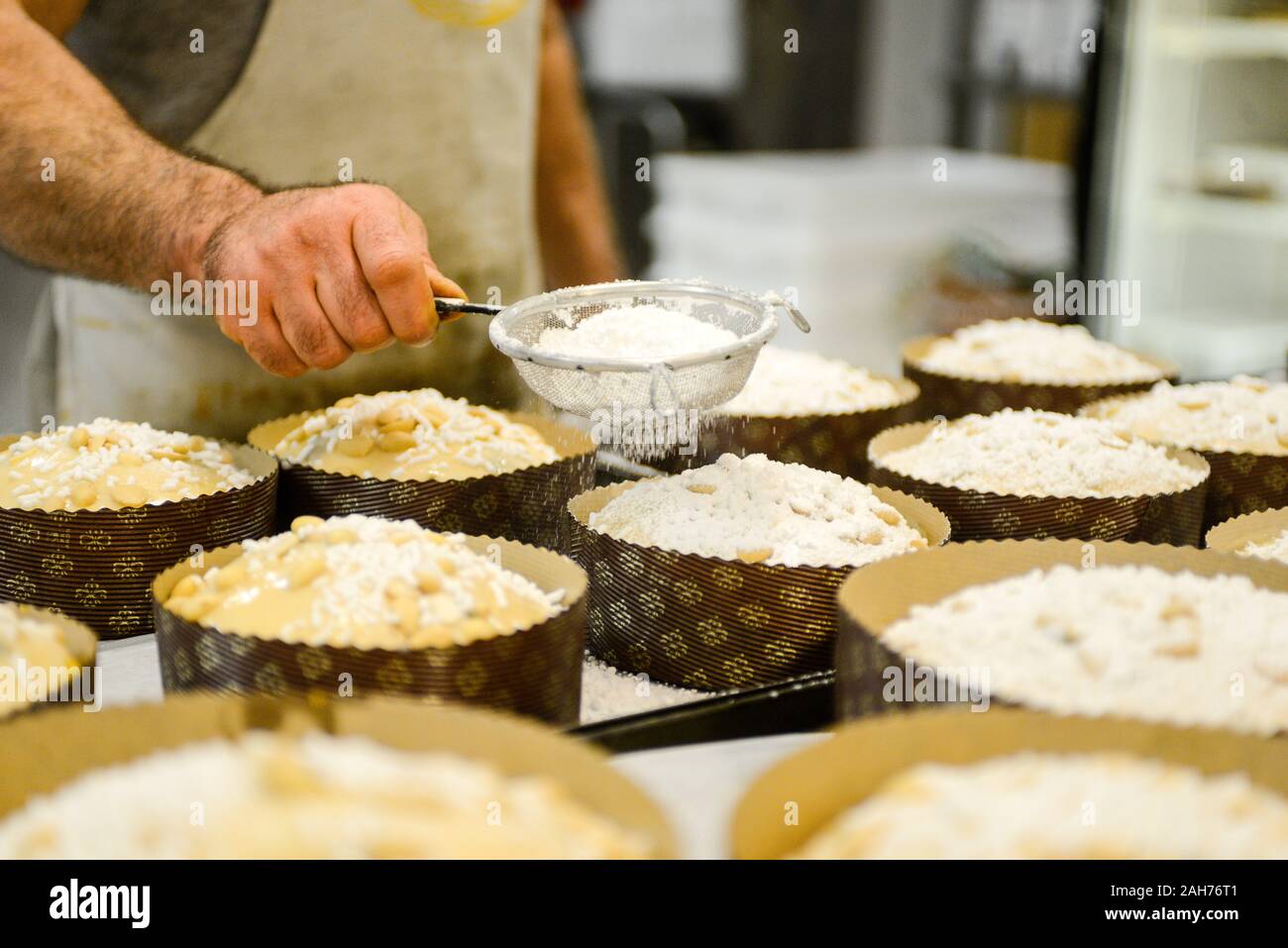 Making and baking panettone in Italy Stock Photo - Alamy