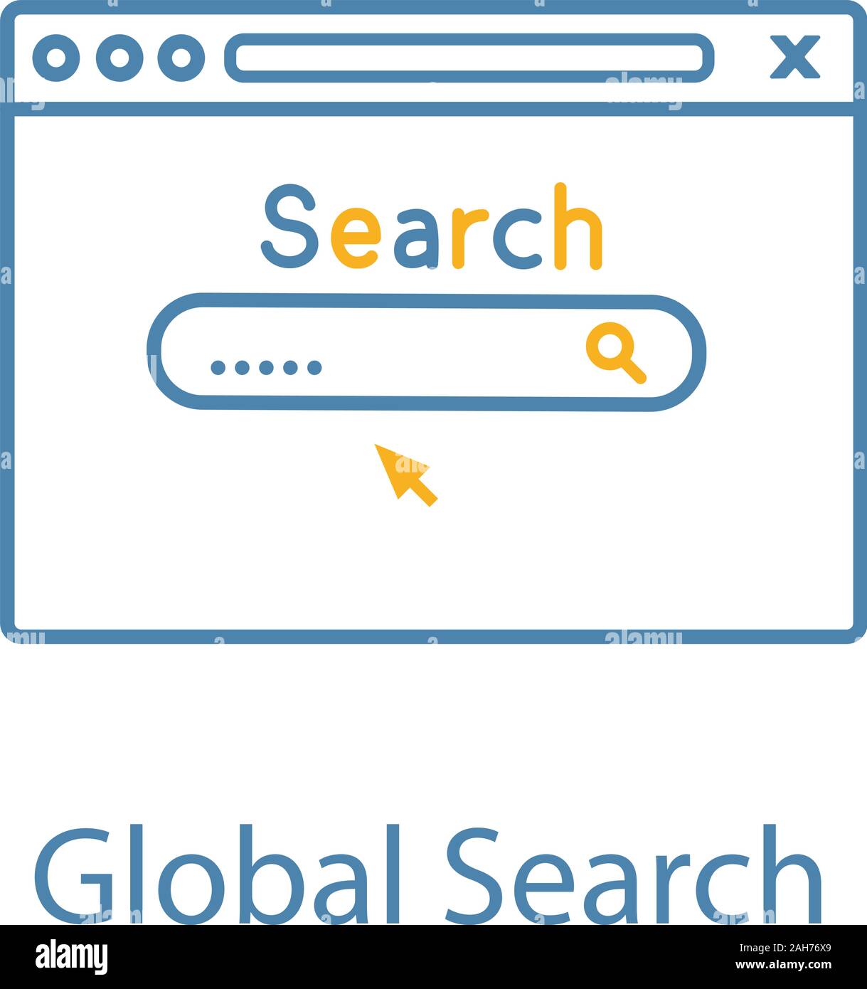 Web search engine color icon. Global search system. Web browser page ...