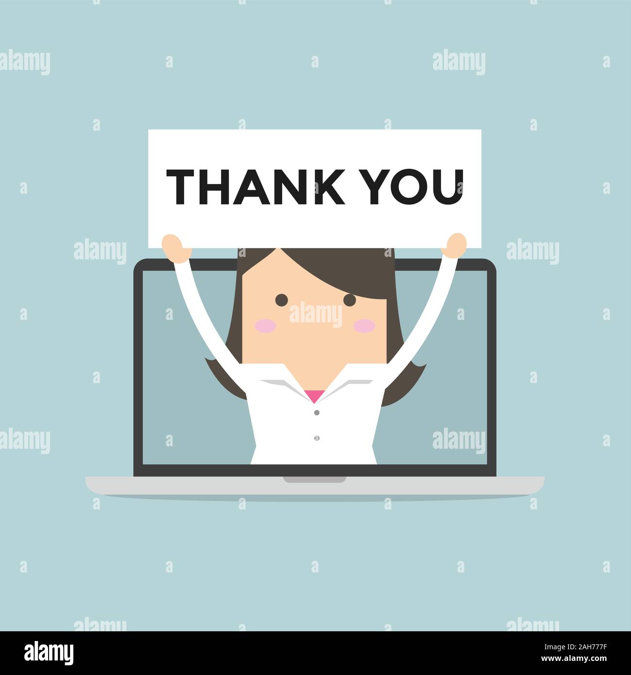 Happy celebrate woman computer young Stock Vector Images - Alamy