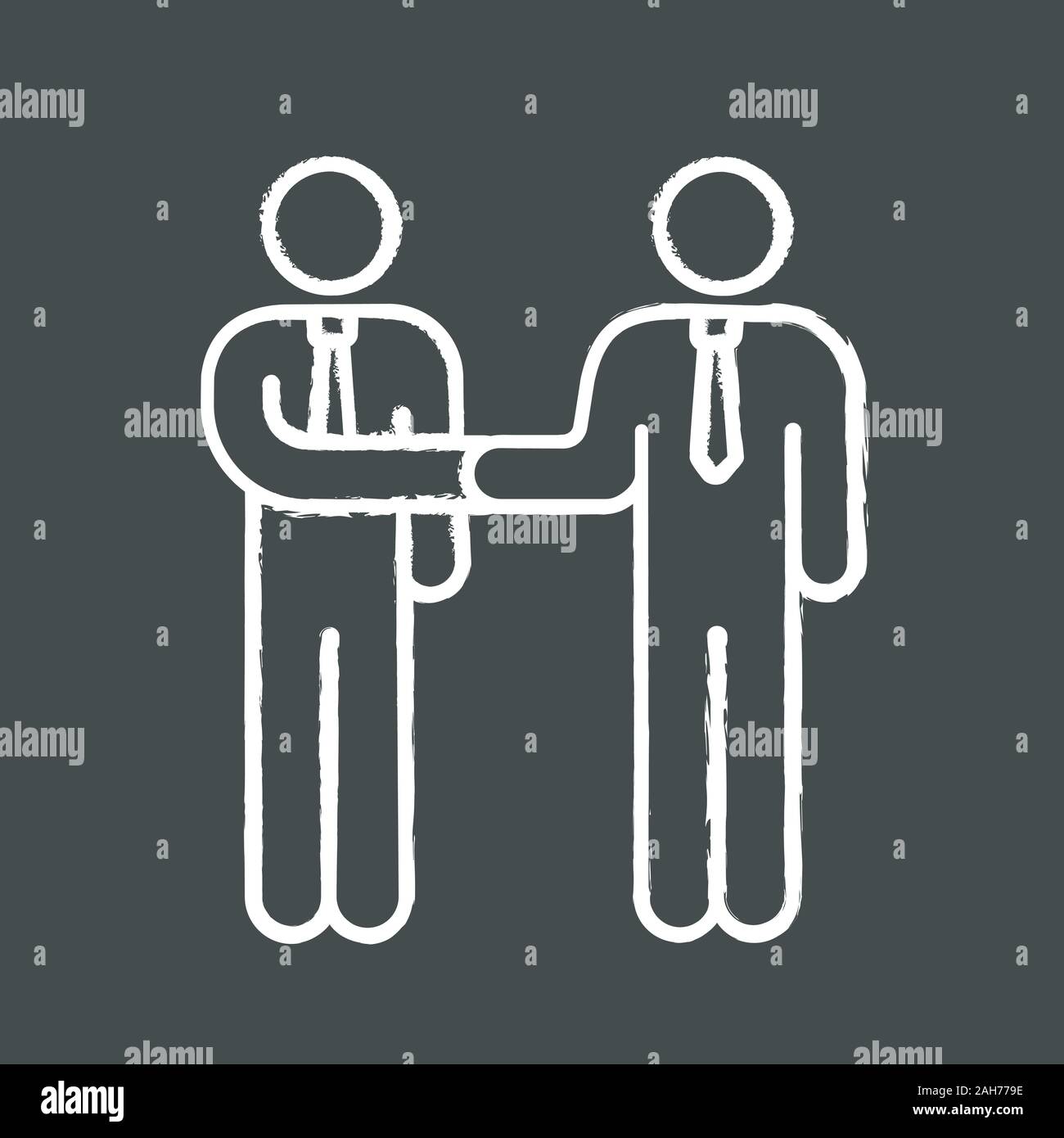 Trust chalk icon. Business deal. Partners. Partnership. Businessmen ...