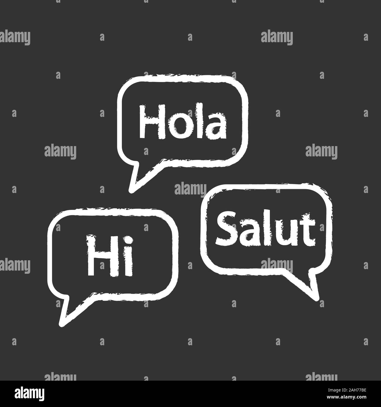 Language courses chalk icon. Elementary language proficiency. Speaking ...