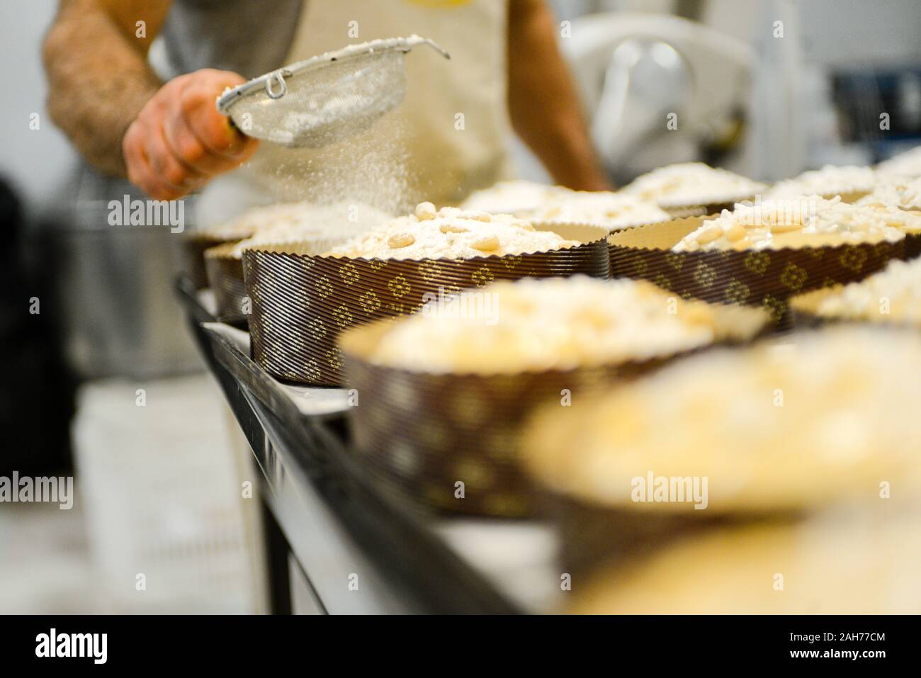 Making and baking panettone in Italy Stock Photo - Alamy