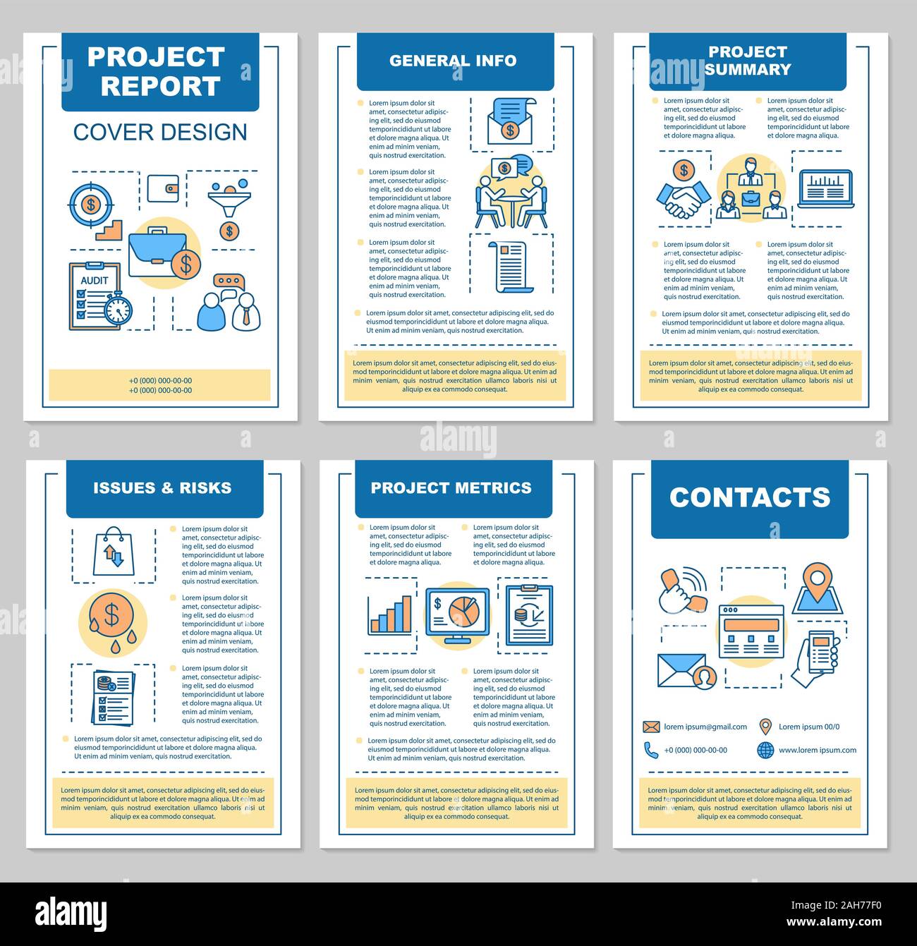 Financial analysis brochure template layout. Business development ...