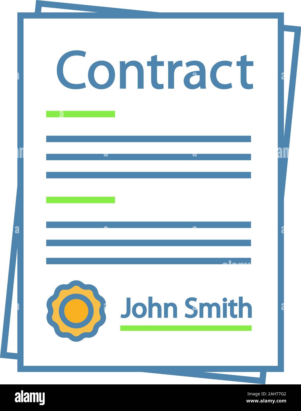 Contract auditing color icon. Agreement. Business deal. Signed contract ...