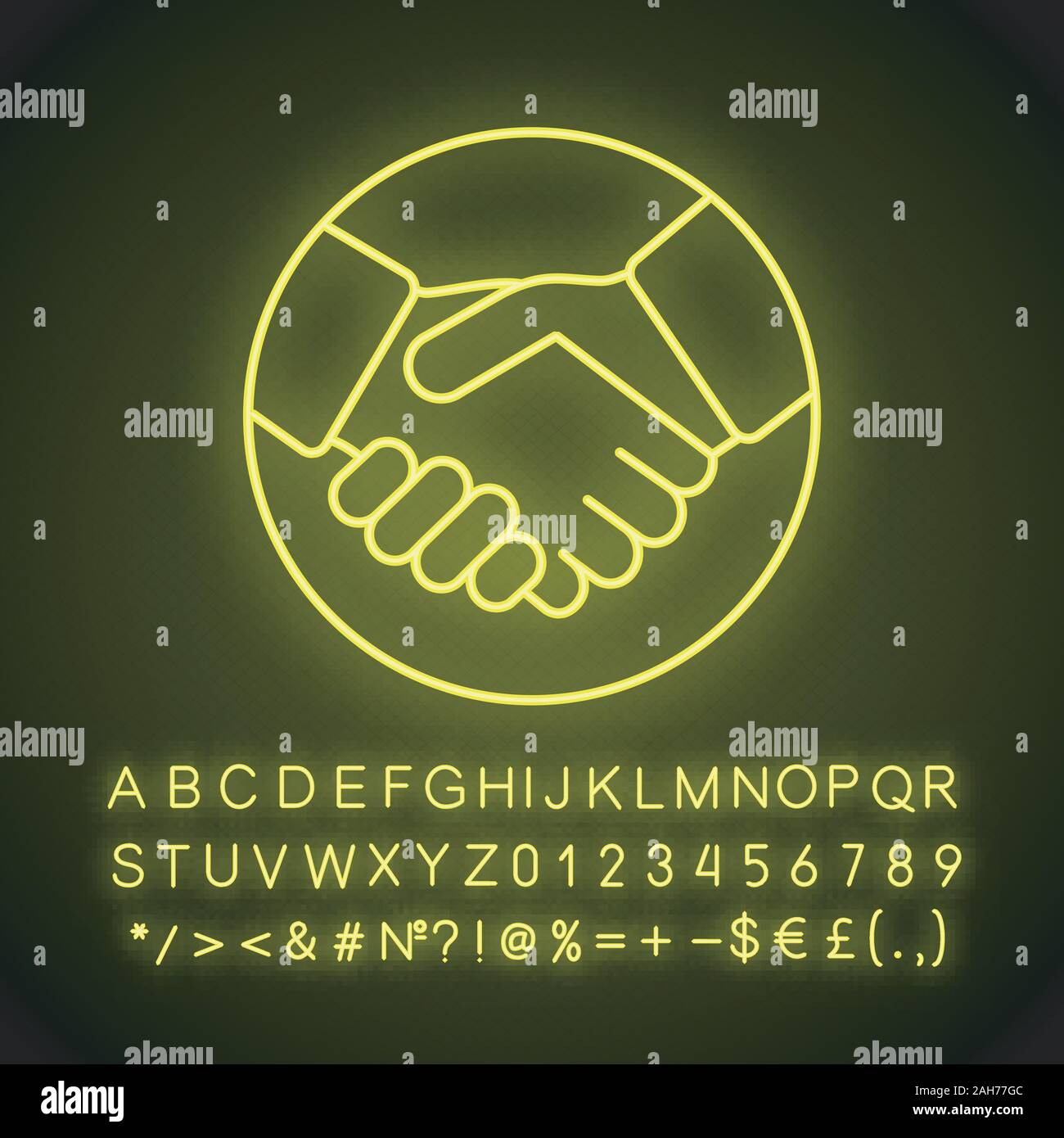 Commitment neon light icon. Trust. Business deal. Agreement, contract ...