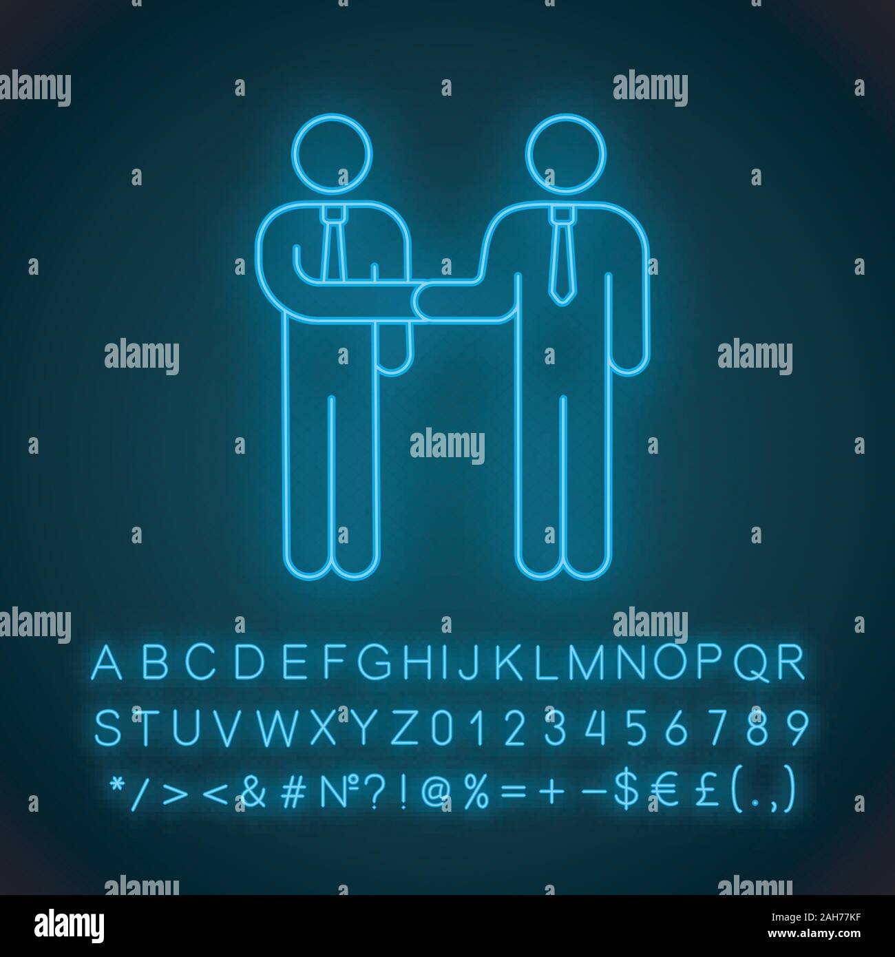 Trust neon light icon. Business deal. Partners. Partnership ...