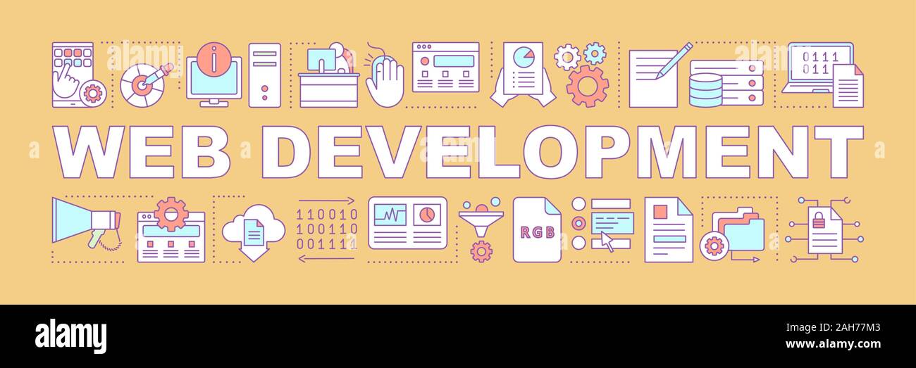 Web development word concepts banner. Graphic design. Programming ...