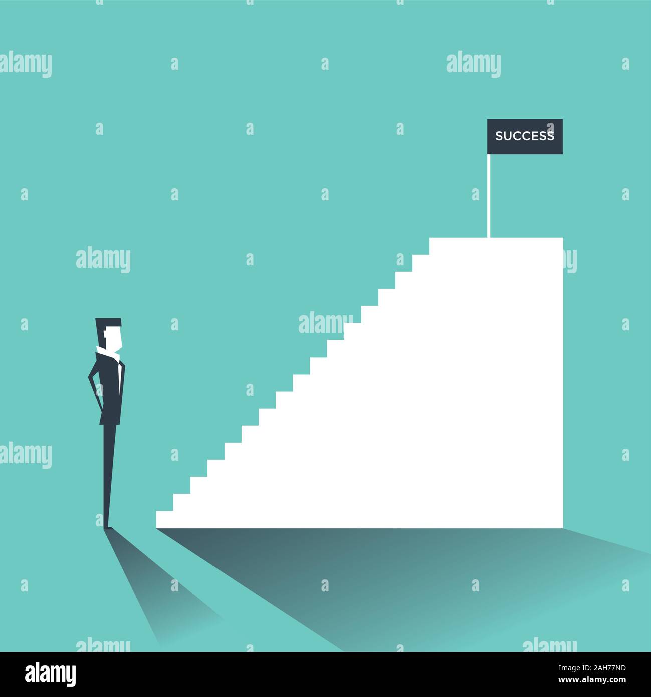 Business success ladder concept with businessman vector symbol Stock ...
