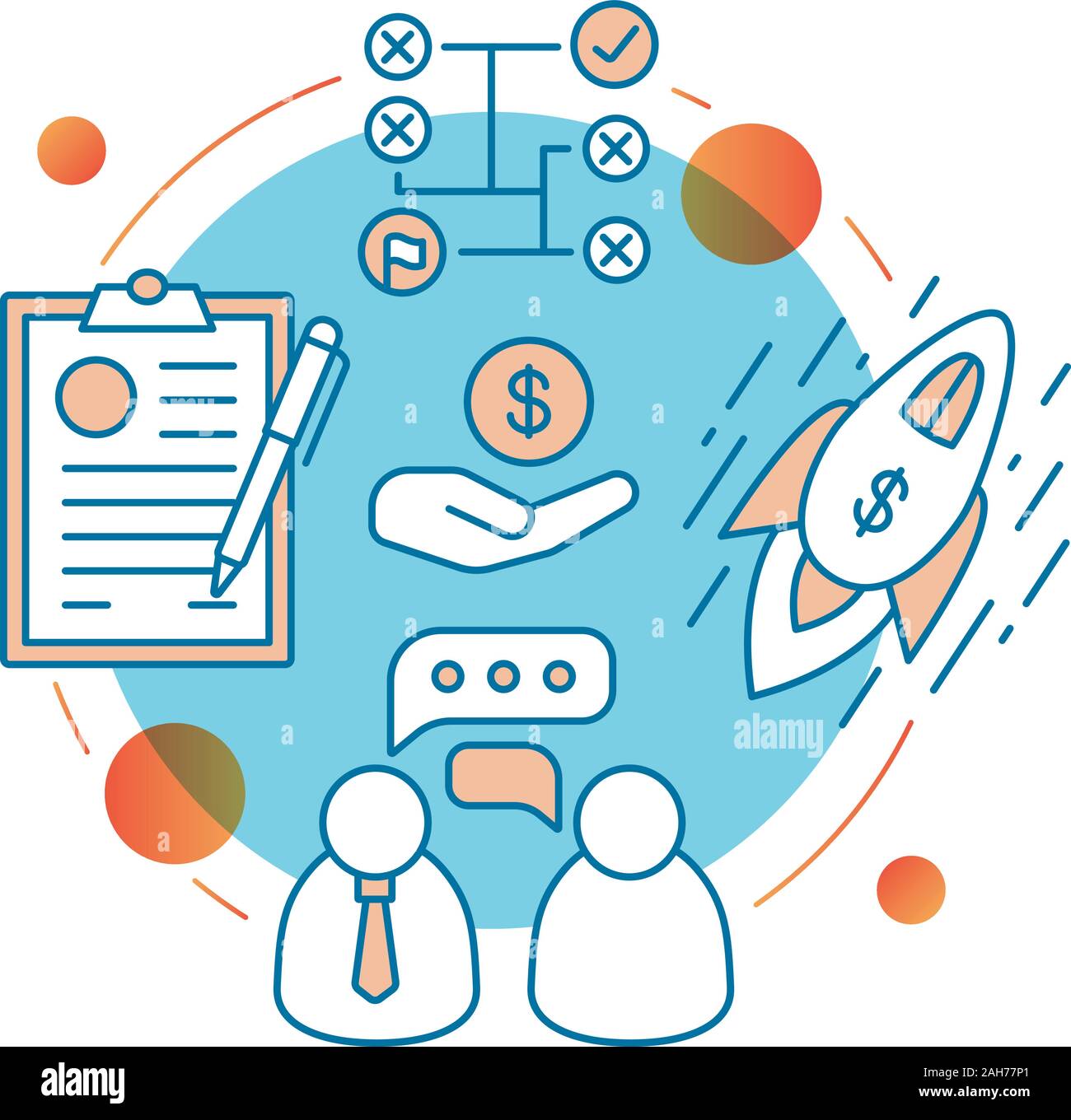 Startup concept icon. Business development idea thin line illustration ...