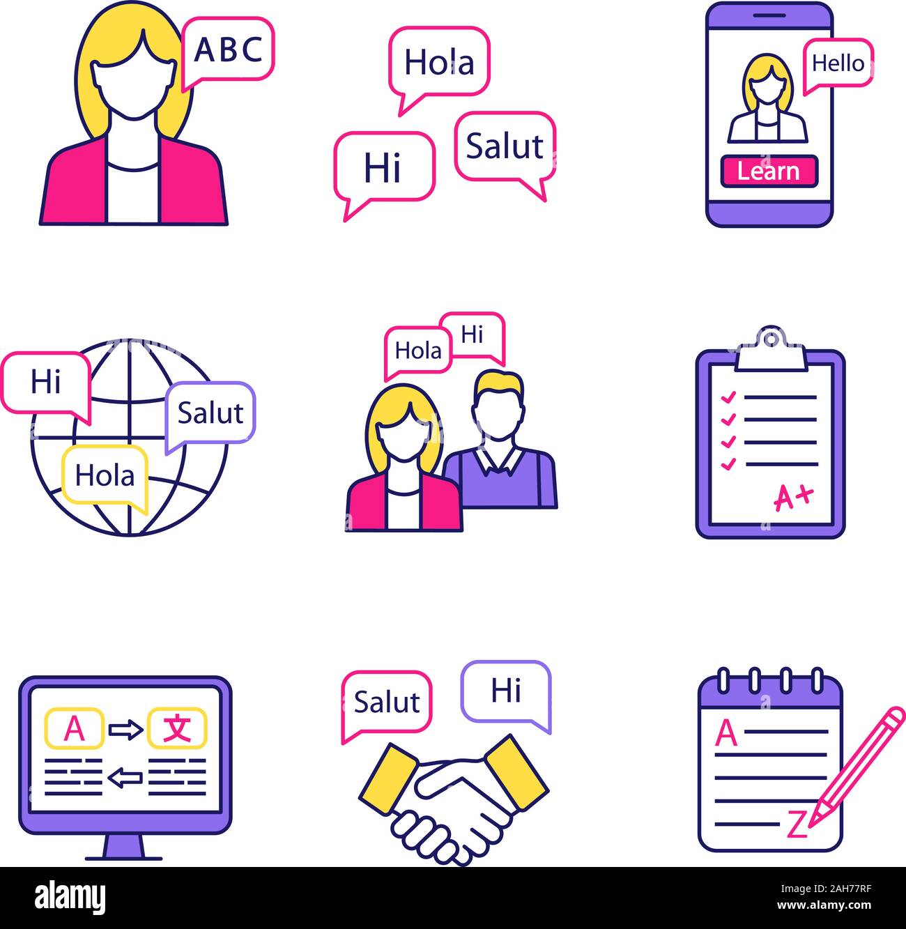 Educational app language Stock Vector Images - Alamy