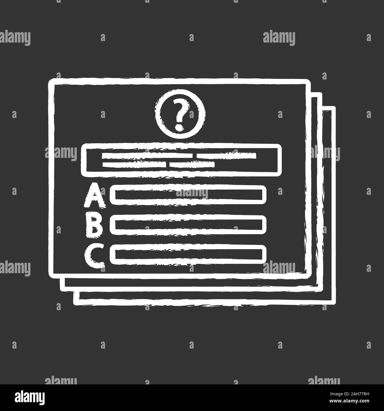 Set of questions chalk icon. Test, exam, quiz game. Questions block ...