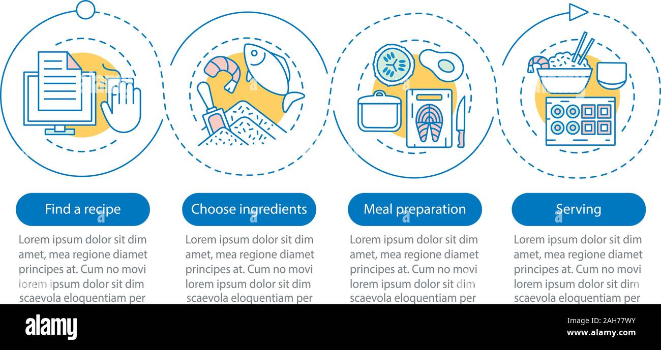 Catering vector infographic template. Choosing recipes, ingredients ...