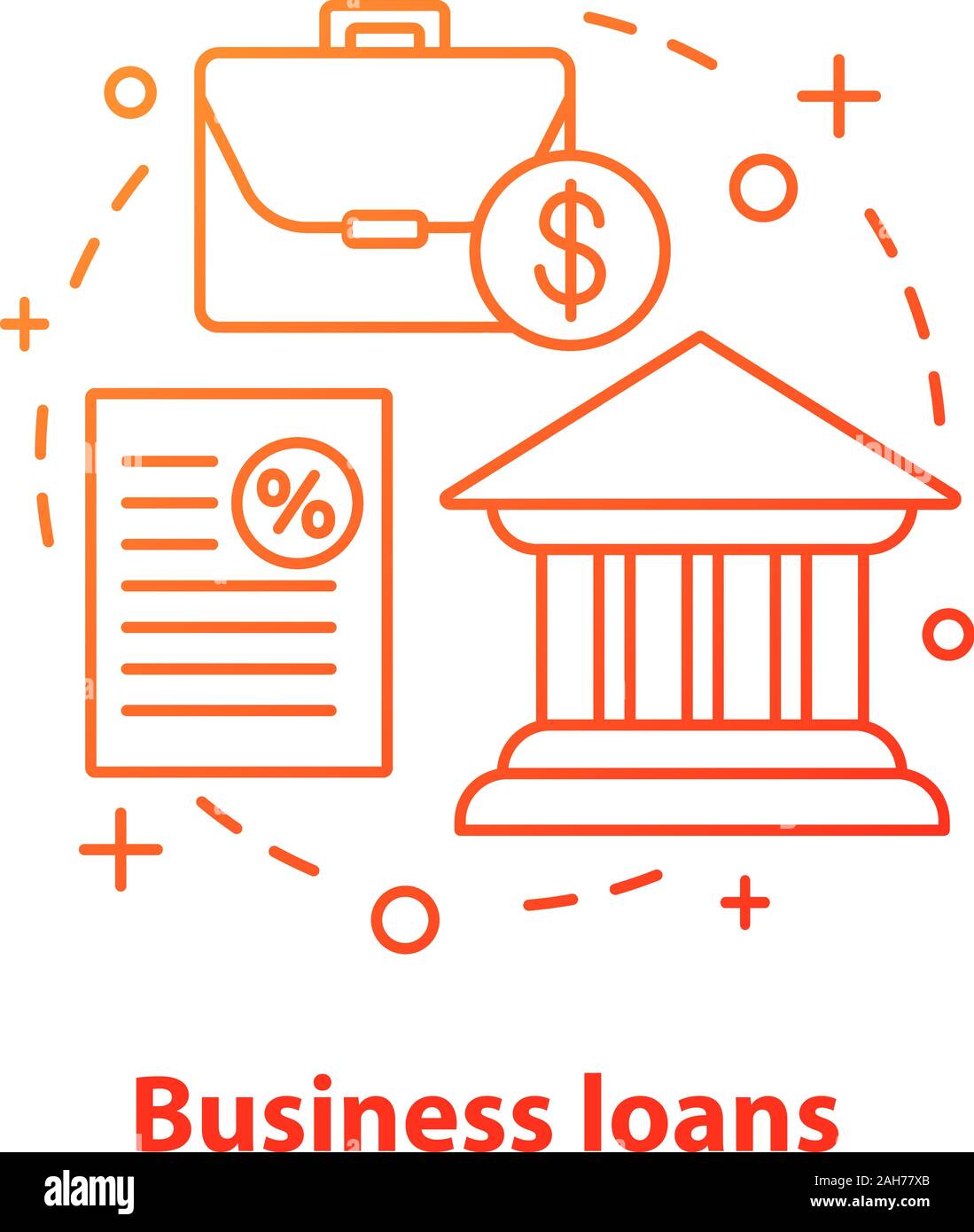 Business loans concept icon. Banking idea thin line illustration ...