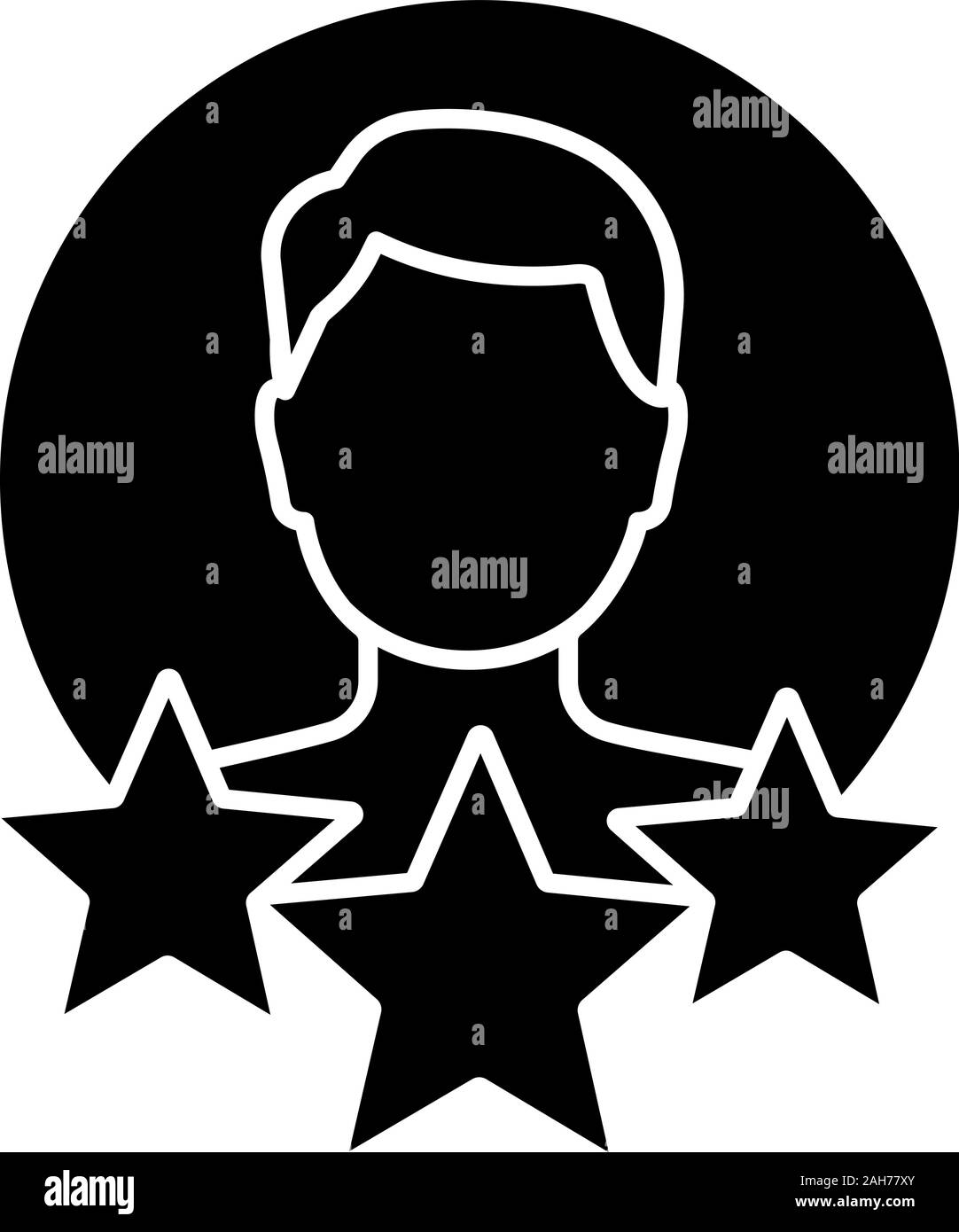 Professional experience glyph icon. Profile rating. User reviews and ...