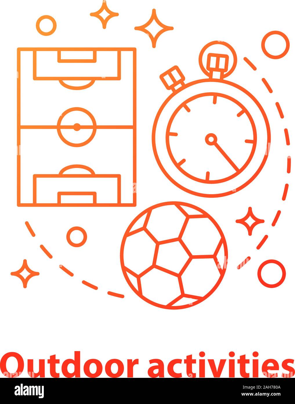 Football concept icon. Team sport. Outdoor activities idea thin line ...
