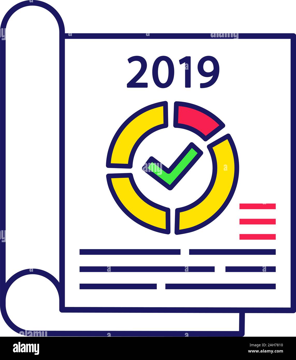 Annual report color icon. Financial statement. Bookkeeping and ...